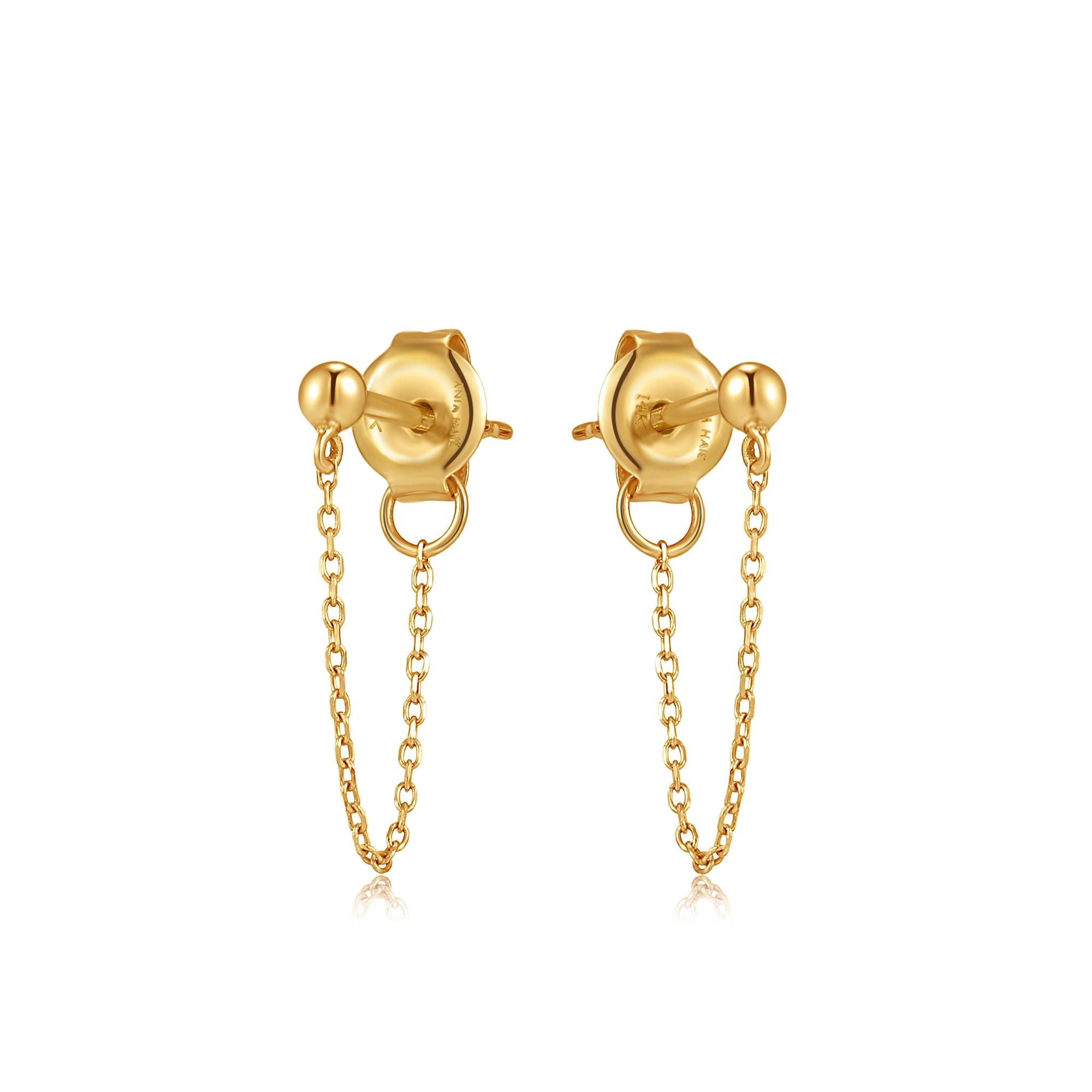 14kt Gold Chain Drop Stud Earrings Michael and Son s Jewelers